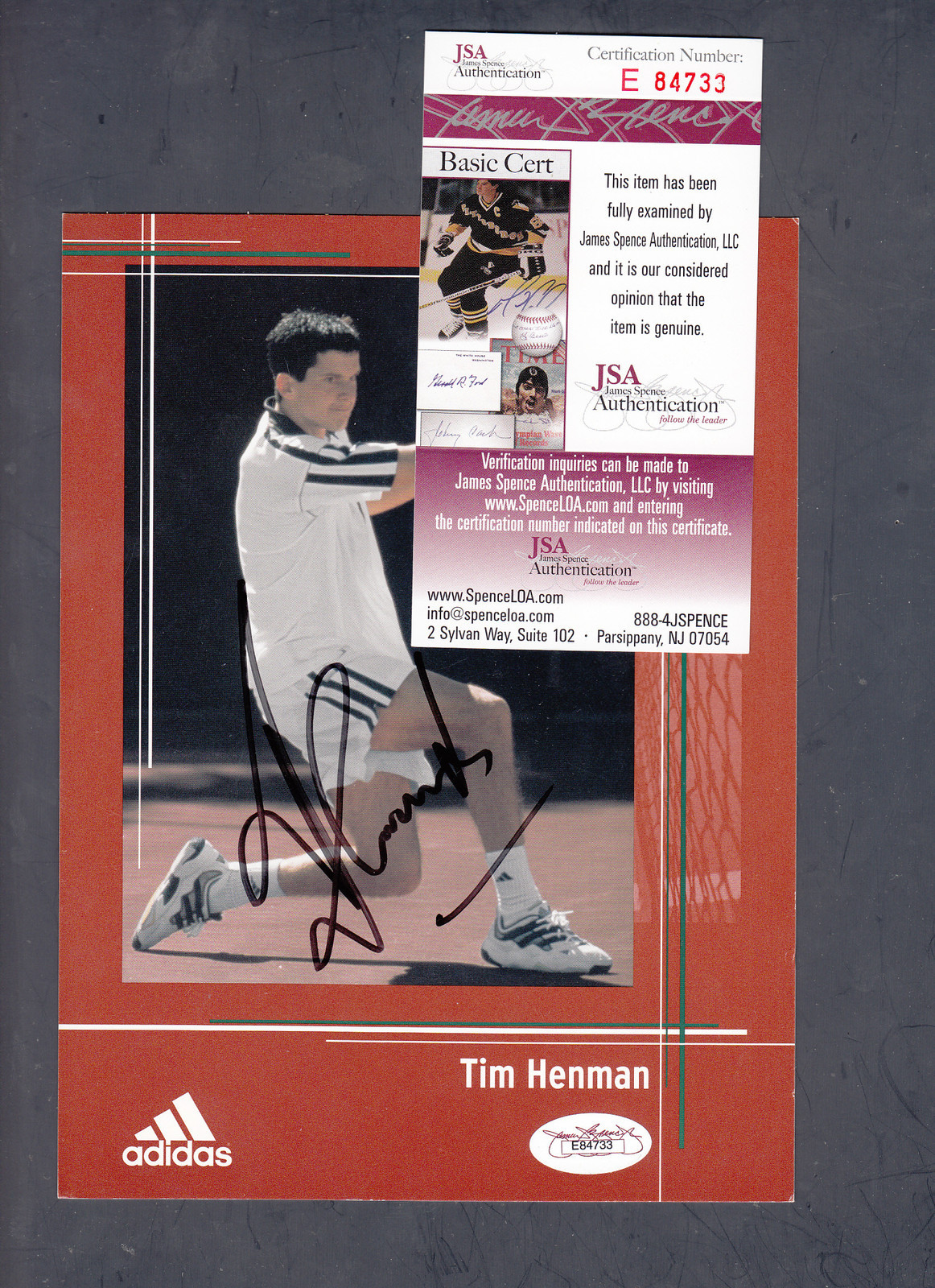 Tim Henman Autographed 6x8 Adidas Tennis Advertisement card JSA COA | eBay