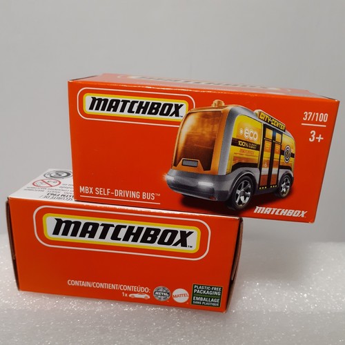 Lot of 2 Matchbox 2021 release MBX Self-Driving Bus 37/100 Eco City ...