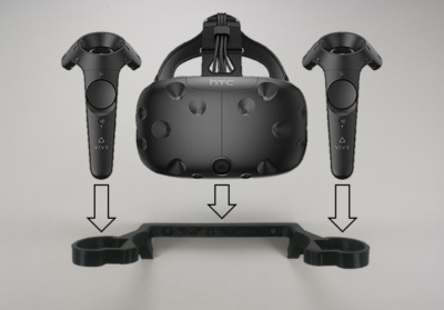 Wall Mount / Bracket For The HTC VIVE Headset and Controller In Black ...