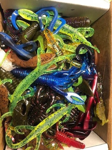 100pc Soft Plastic Creature Baits Fishing Lure Assortment Bass Baits ...