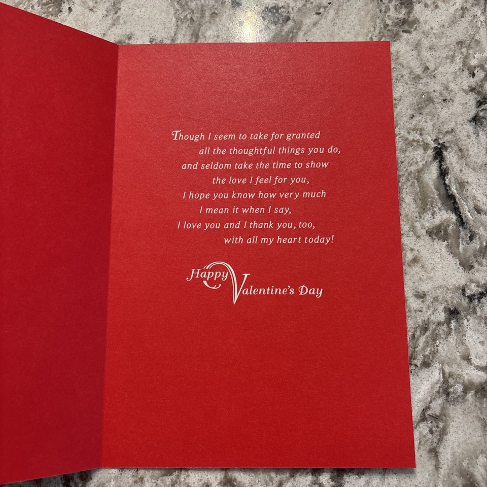 Valentine’s Day For My Wife WITH TRACKING Love 5.5”x8” Hallmark ...
