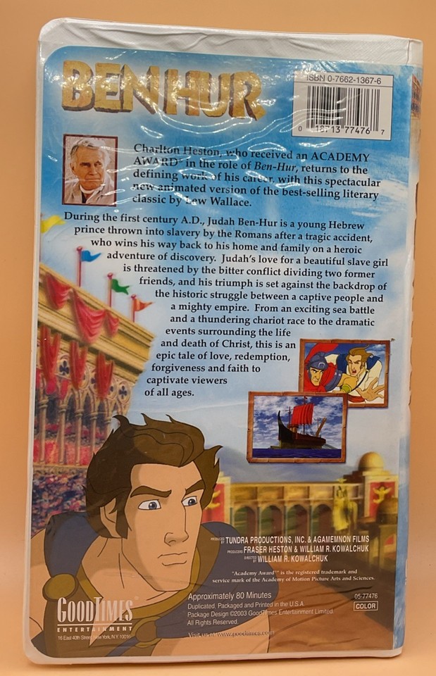 Ben Hur VHS 2003 Clamshell Animated Charlton Heston **Buy 2 Get 1 Free ...