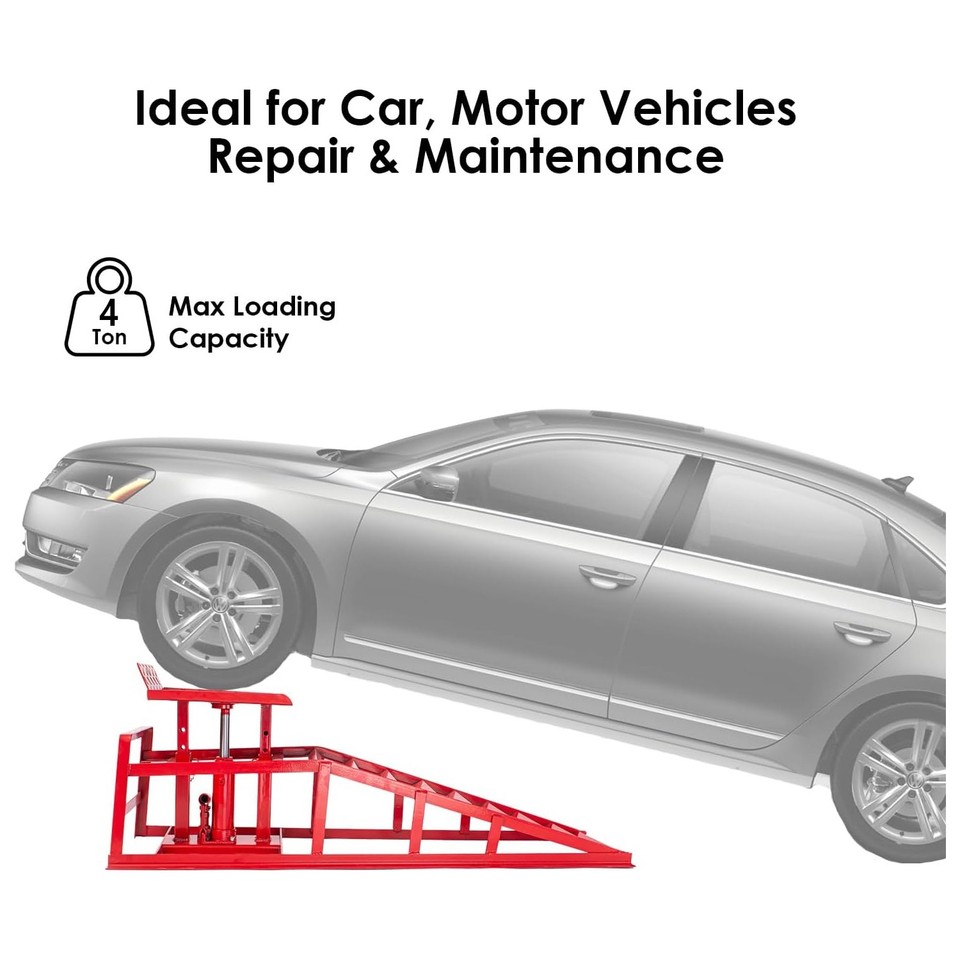 4ton Hydraulic Car Ramps 2PC Heavy Duty Garage Auto Van Bottle Lift ...