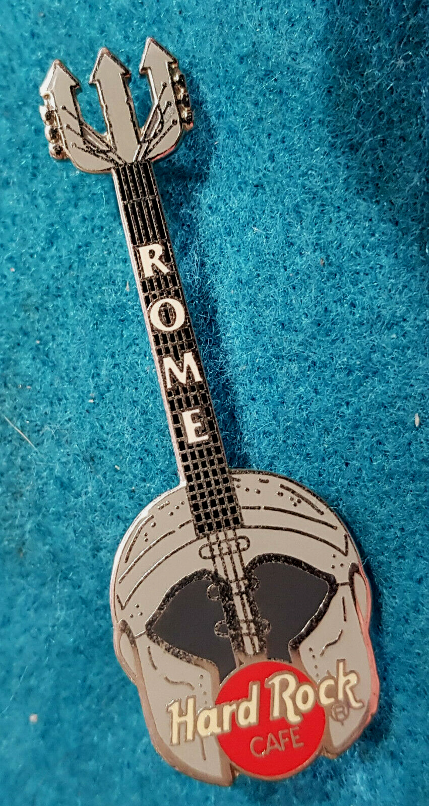 ROME ROMAN GLADIATOR HELMET & TRIDENT WEAPON HEADSTOCK GUITAR Hard Rock ...