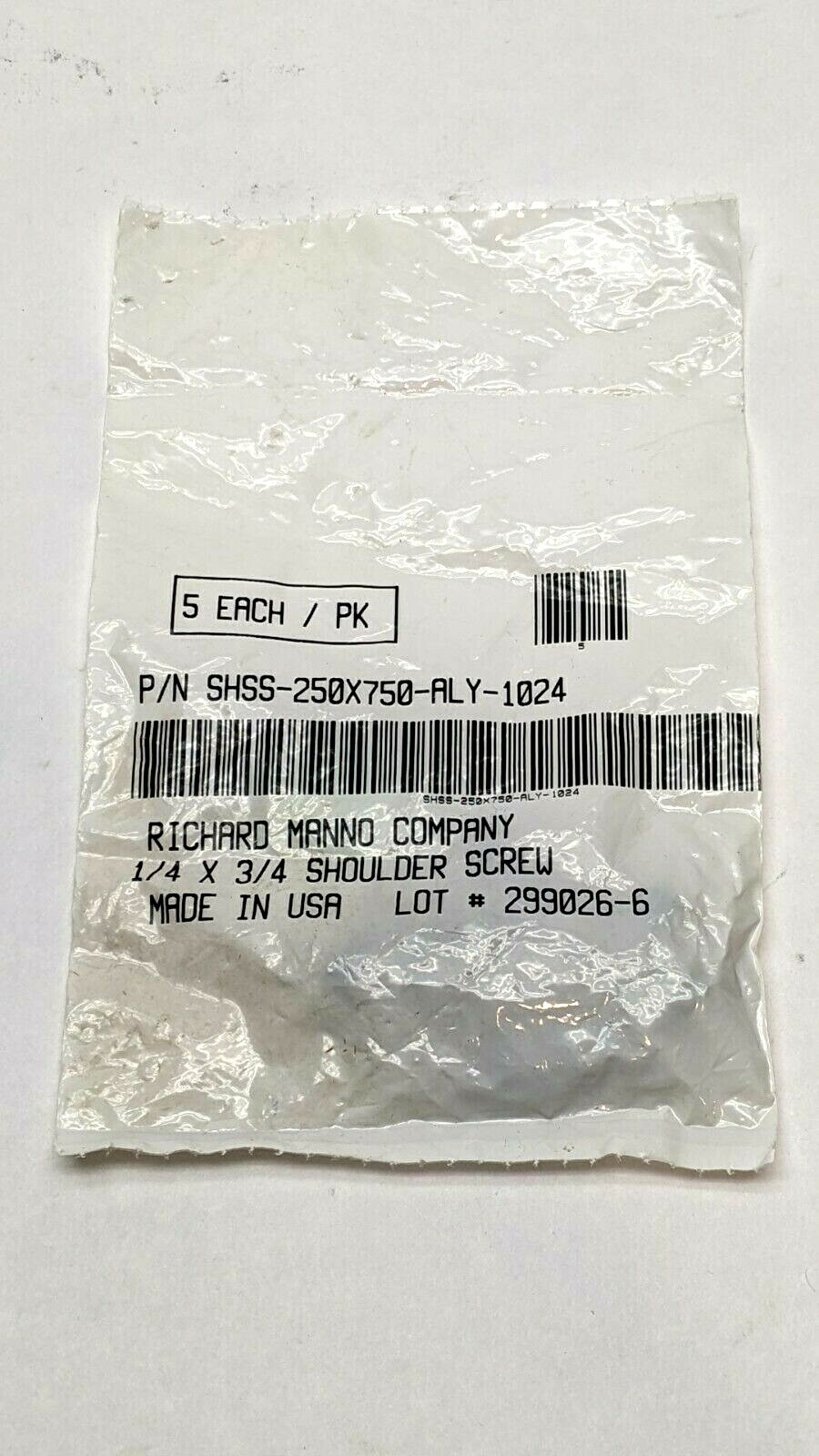 Richard Manno SHSS-250X750-ALY-1024 Shoulder Screw LOT OF 5 | eBay