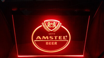 Amstel bar à bière pub club bière LED néon enseigne lumineuse cadeau ...