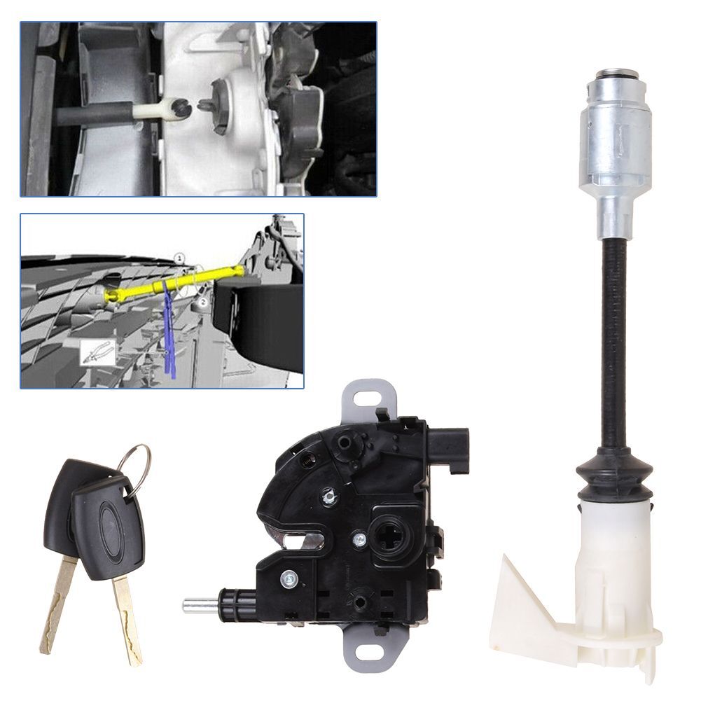 Bonnet Release Lock Latch Catch Key Repair Kit Set for Ford Focus MK2 ...