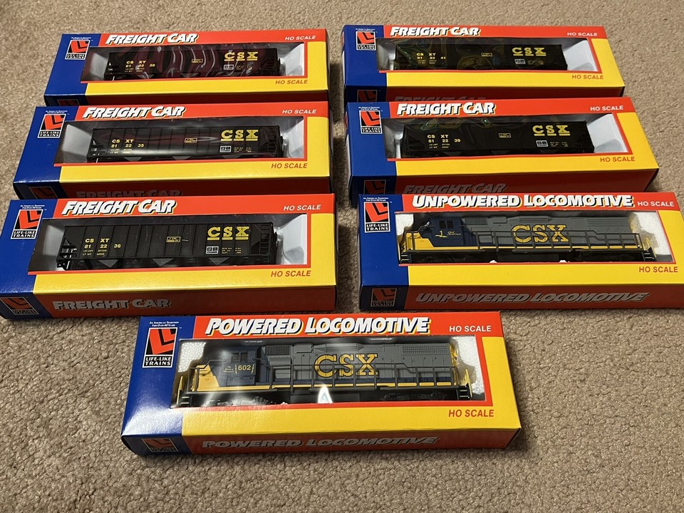 Vintage Life-Like Trains HO Scale CSX Train Set Complete No. 8986 | eBay