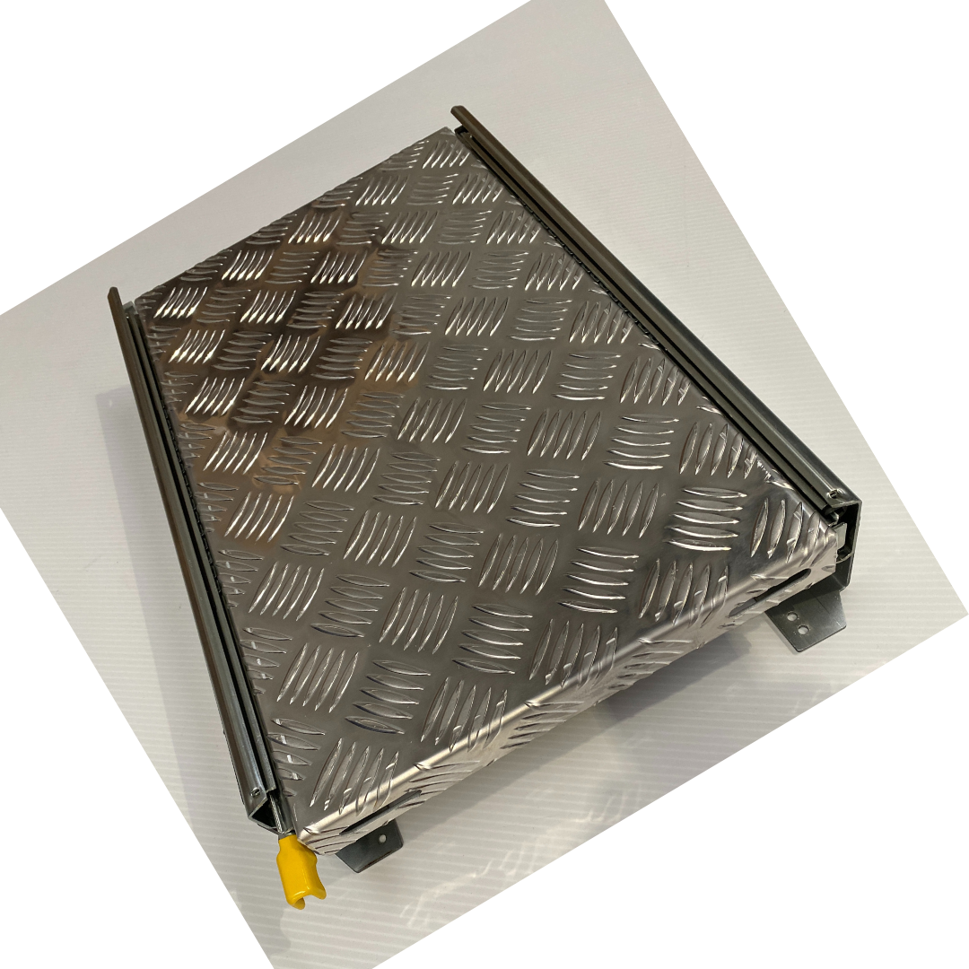 1 X CHECKERPLATE & STEEL SLIDING EXTENSION TABLE FOR CARAVAN & RV ...