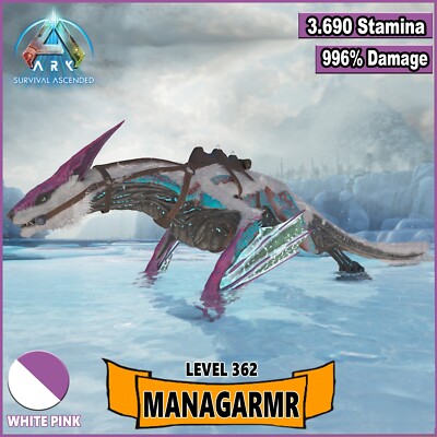 Ark Survival Ascended Official PVE White Pink Managarmr - Mana Level ...