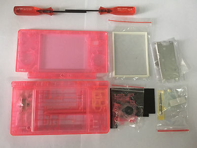 Nintendo DS Lite Full Replacement Housing Shell Screen Lens Clear Pink ...