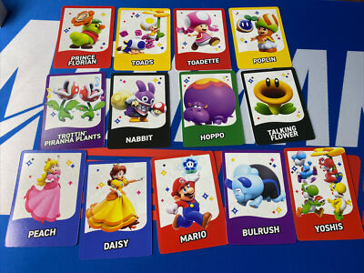 Super Mario Bros Wonder Exclusive Trading Card Lot 13 Cards Mario Peach ...