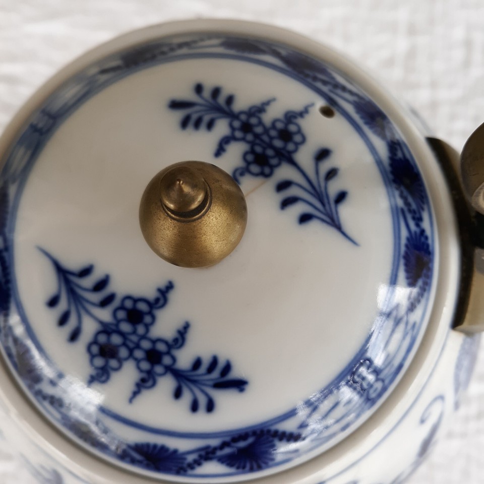 Antique Meissen Blue Onion China Teapot Porcelain Germany with Stand ...