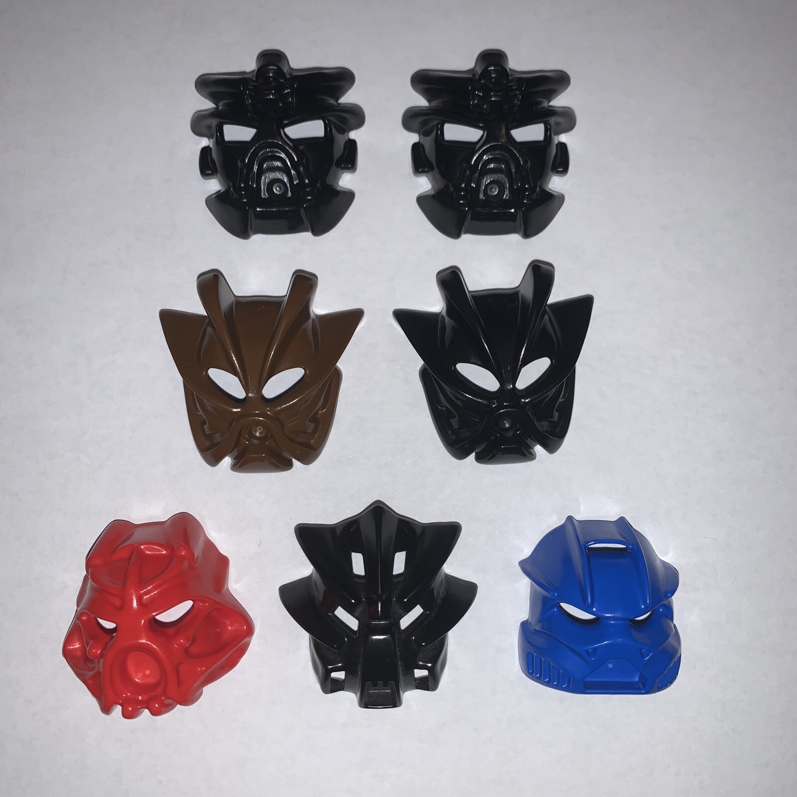 LEGO Bionicle Kanohi Nuva Masks - Lot Of 7, Hau, Kaukau, Miru, Kakama ...