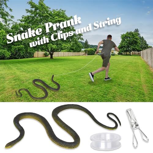 Pranks For Adults Realistic 1.2m Rubber Snake Prank Kit With Clip ...
