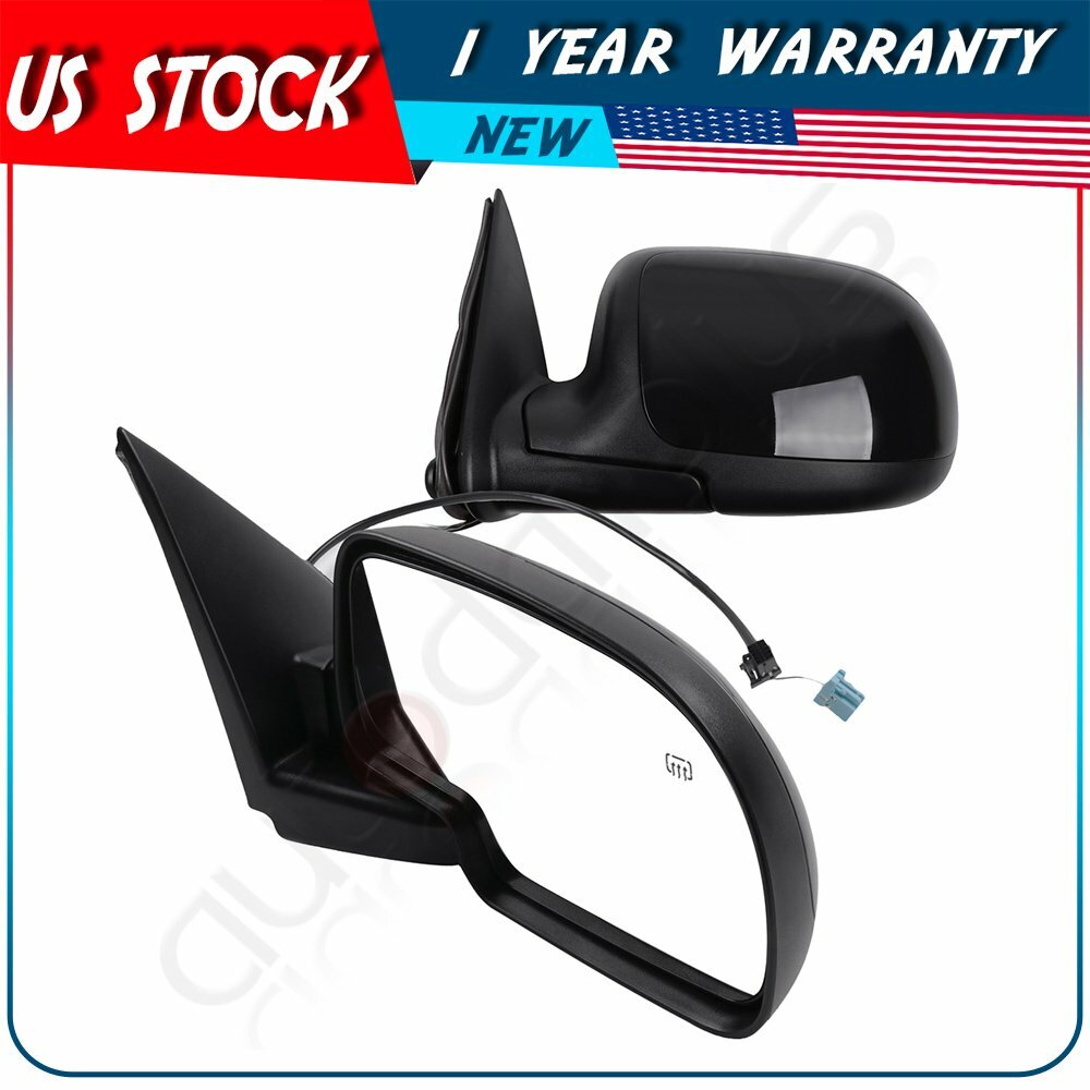 Pair Set Power Heated Side Black View Exterior Mirrors For Chevy ...