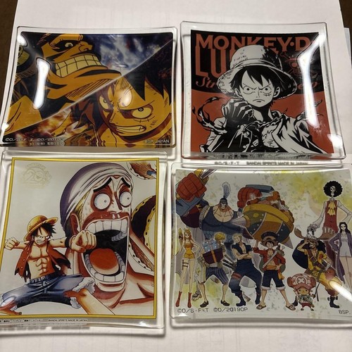 One Piece Lottery Glass Plate Set Rectangular 4pcs, Used, No Chips or ...