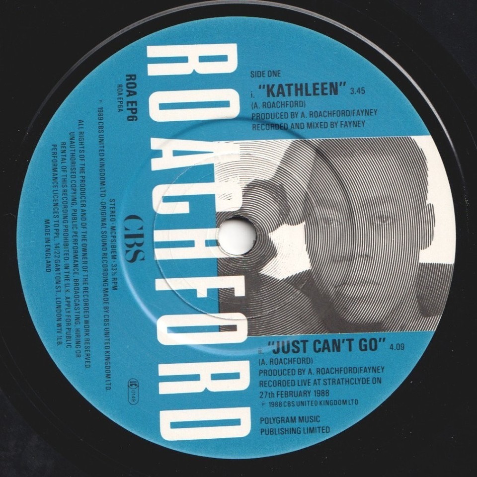 Roachford Kathleen 7" vinyl UK Cbs 1989 ep with release date sticker on ...