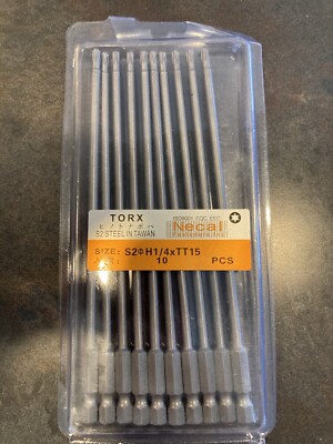 (10-Pk) Necal Fasteners Torx Screwdriver Bit S2 Steel H1/4xTT20 | eBay
