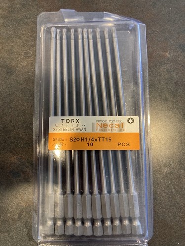 (10-Pk) Necal Fasteners Torx Screwdriver Bit S2 Steel H1/4xTT20 | eBay