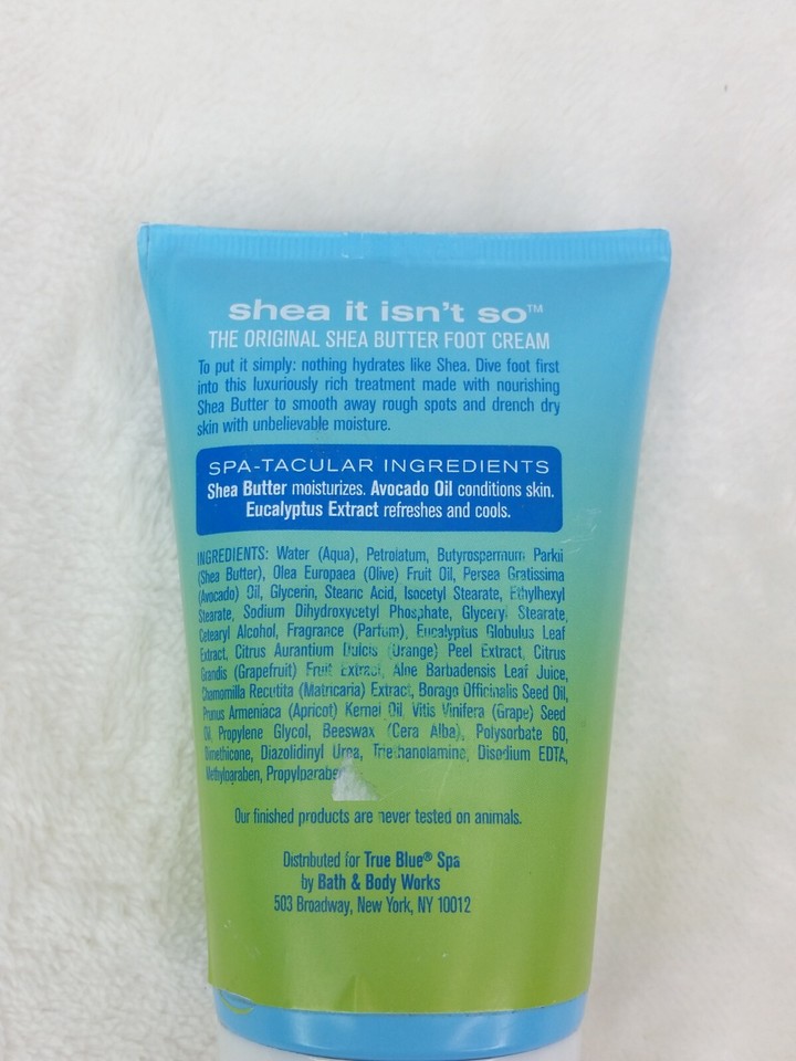 Bath Body Works True Blue Spa Shea It Isnt So Shea Butter Foot Cream ...