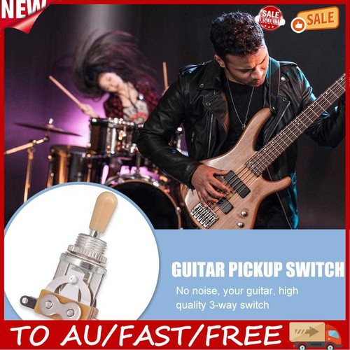 3 Way Guitar Selector Pickup Toggle Switch with Tip Cap (Silver Yellow ...
