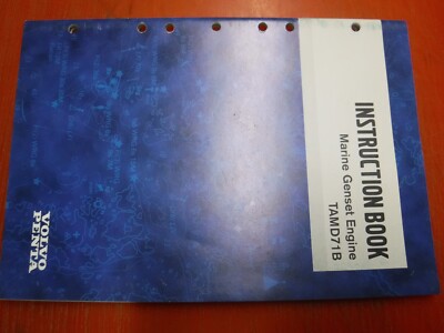 1998 VOLVO PENTA TAMD71B MARINE GENSET ENGINE FACTORY INSTRUCTION BOOK ...