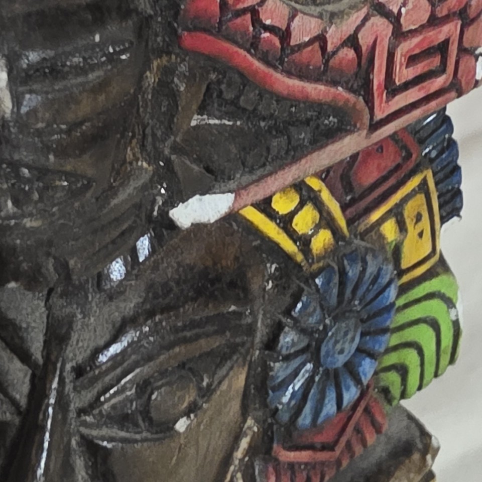 Aztec, Mayan, Inca Warrior Totem Set Of 2 Statues Folk Art Home Decor 5 ...