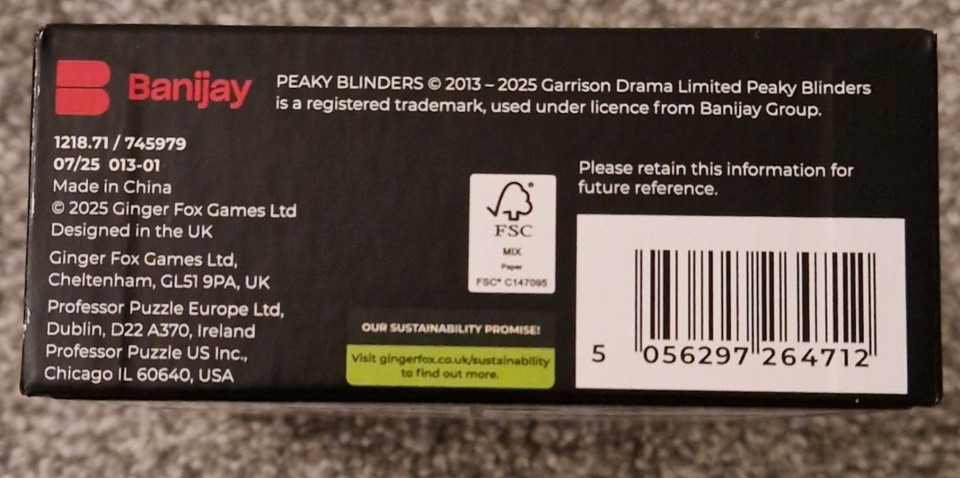 New Ginger Fox: Peaky Blinders A Rogue Trivia Game - TV Show. | eBay UK