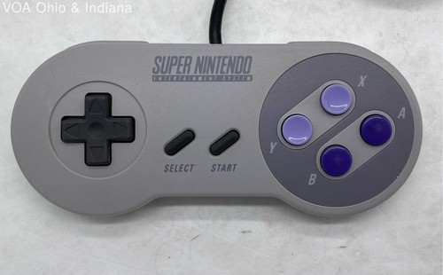Lot Of 2 Super Nintendo SNES Wired Gray Controllers Model #SNS-005 ...