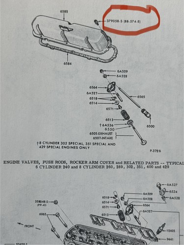 1965-73 MUSTANG 8 CYL 260 289 302 351 400 429 Rocker Arm Cover BOLTS ...