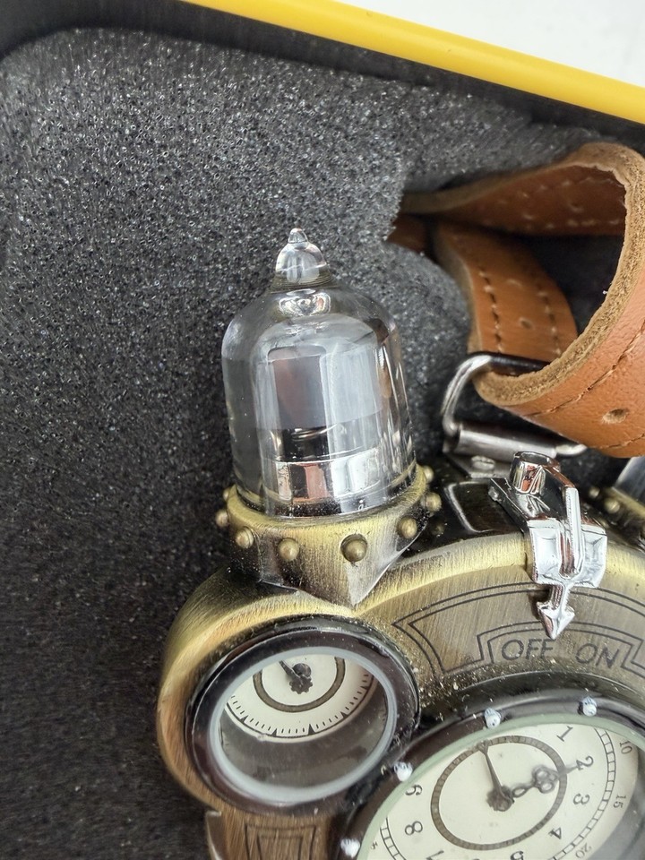 Rare ThinkGeek TESLA WATCH Steampunk Leather Band No Key - New in Box ...
