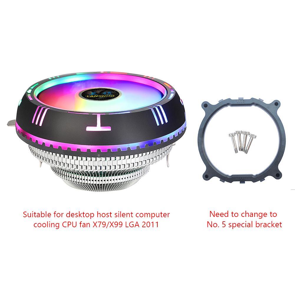 Low Profile Rainbow RGB CPU Cooler 90mm Fan for X79 X99 LGA 2011 | eBay