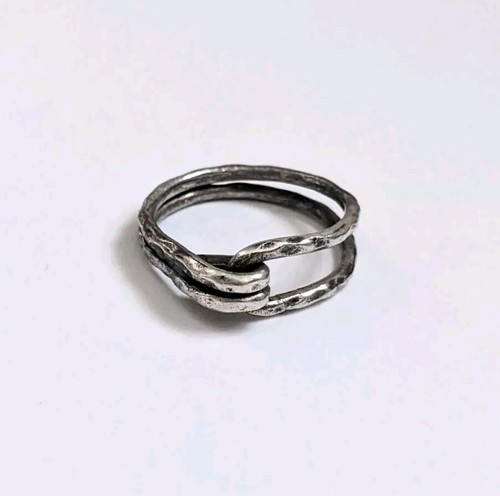 Sterling Silver Ring Double Layer loop Knot 925 | eBay