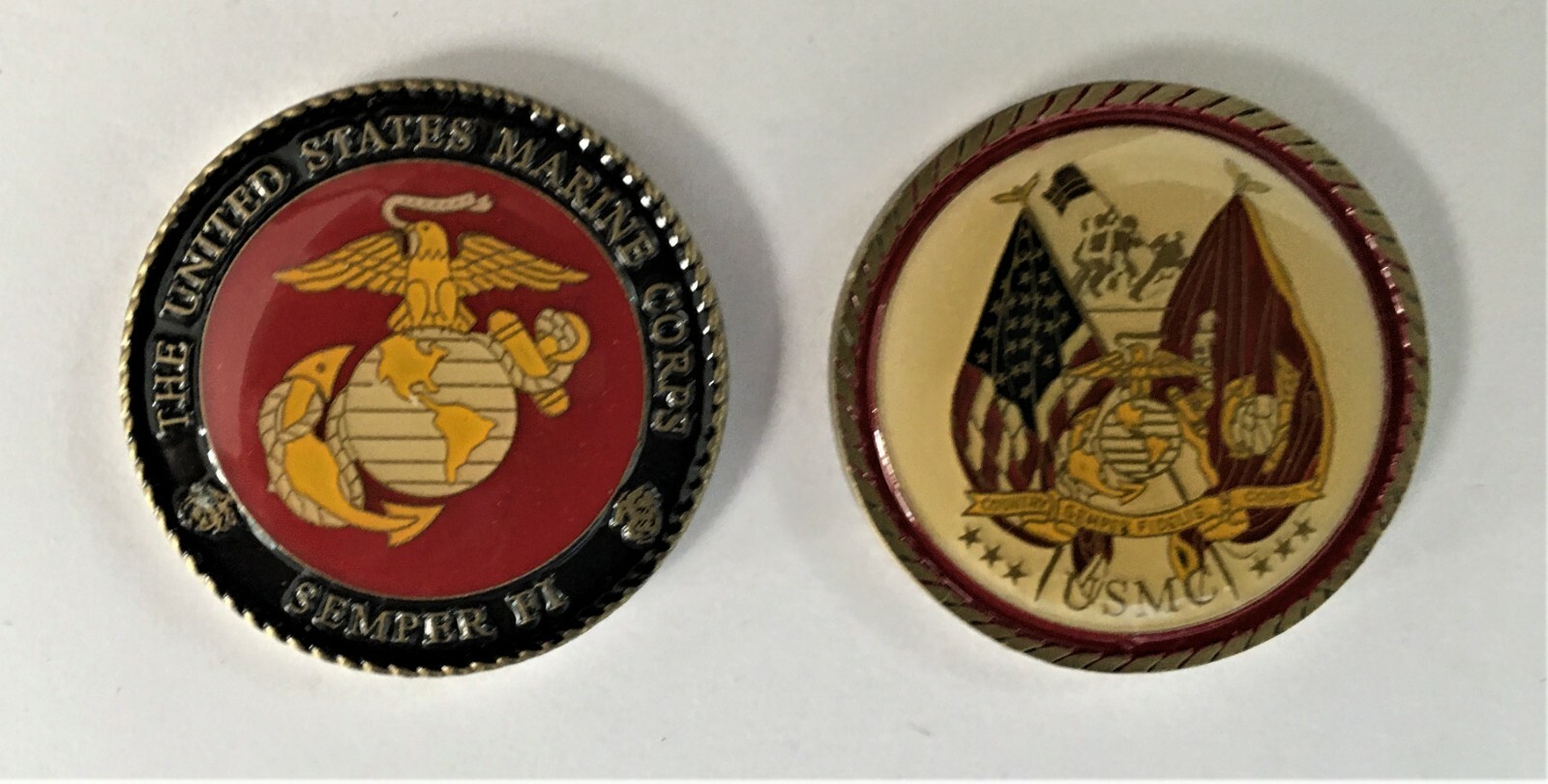 USMC Colorful EGA & Flag Epoxy Challenge Coin OOHRAH | eBay
