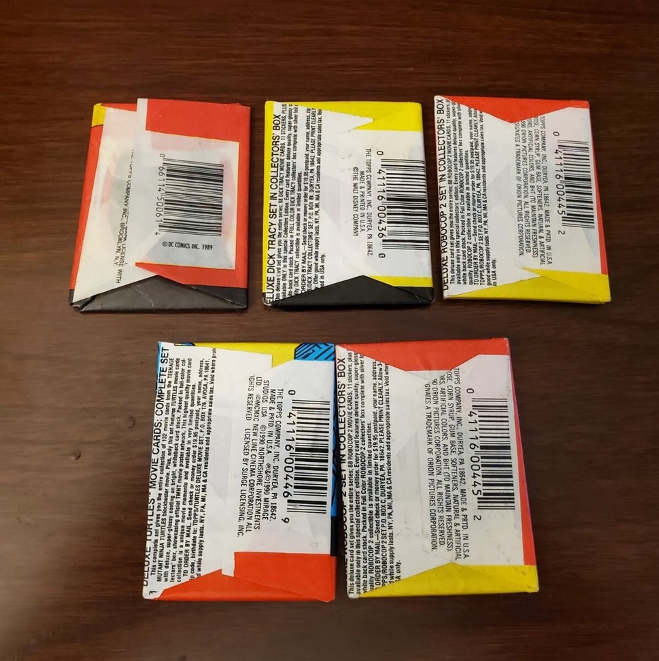 VNTG Topps Movie Trading Card Packs Lot - TMNT - DICK TRACY - ROBOCOP ...