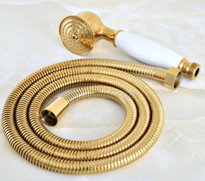 Gold Color Brass Bathroom Hand-held Shower Head + 1.5m Shower Hose ...