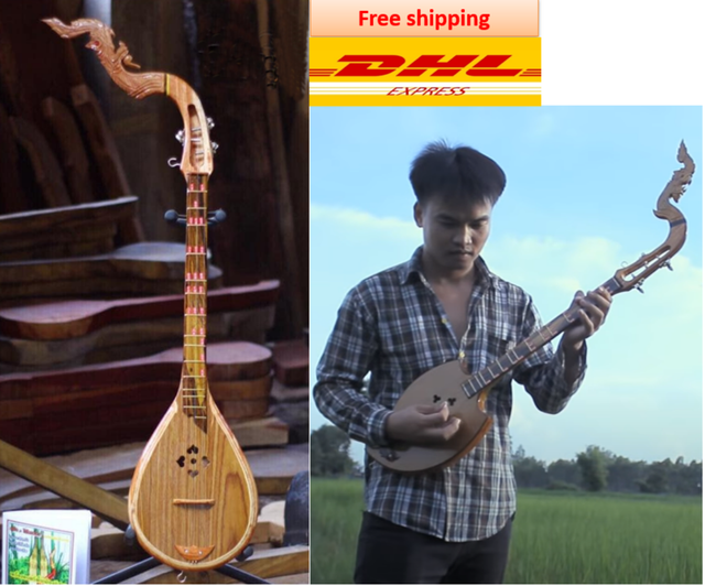 Isarn Acoustic Phin Thai Lao Guitar 3 Strings Traditional Musical ...