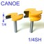 2 pc 1/4" Shank 1/4" Diameter Canoe Flute and Bead Joint Router Bit sct ...
