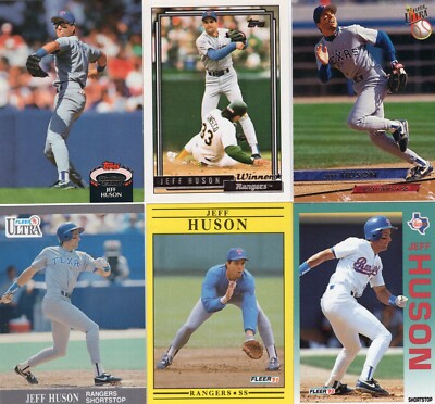 JEFF HUSON Lot of 30+ (22 Different) Premium MLB Baseball Cards Texas ...