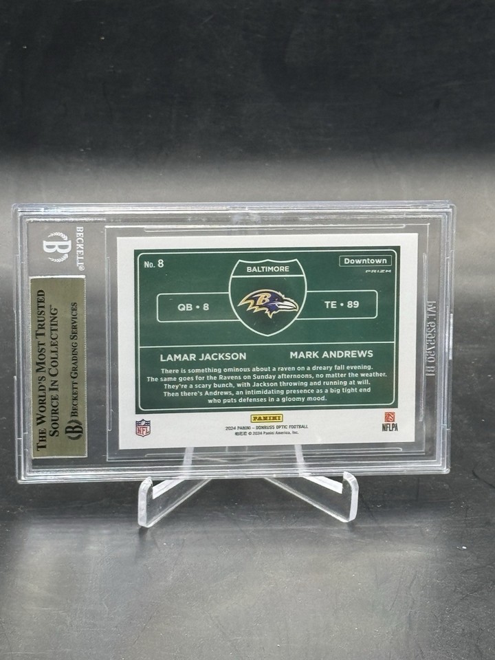 2024 Donruss Optic Lamar Jackson Mark Andrews Dual Downtown Bgs 9.5 Pop ...