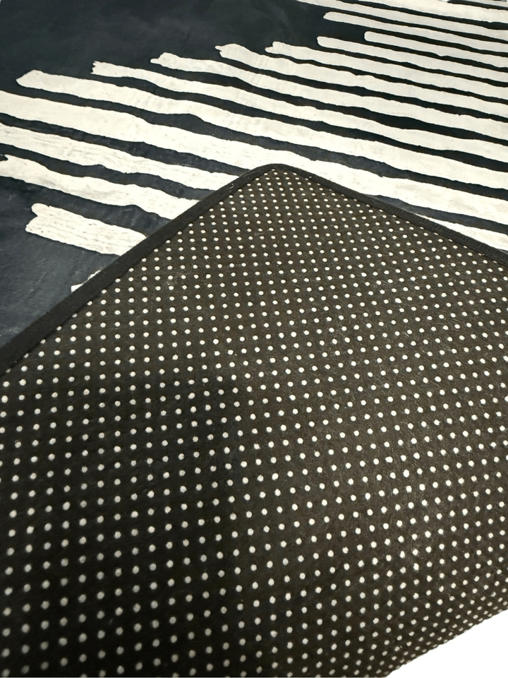 Geometric 5x7 Area Rug Black & White for Living Room Bedroom Washable ...