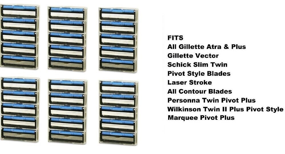 Splash 60 Refills Fits GILLETTE Atra Plus Vector Razor Blades ...