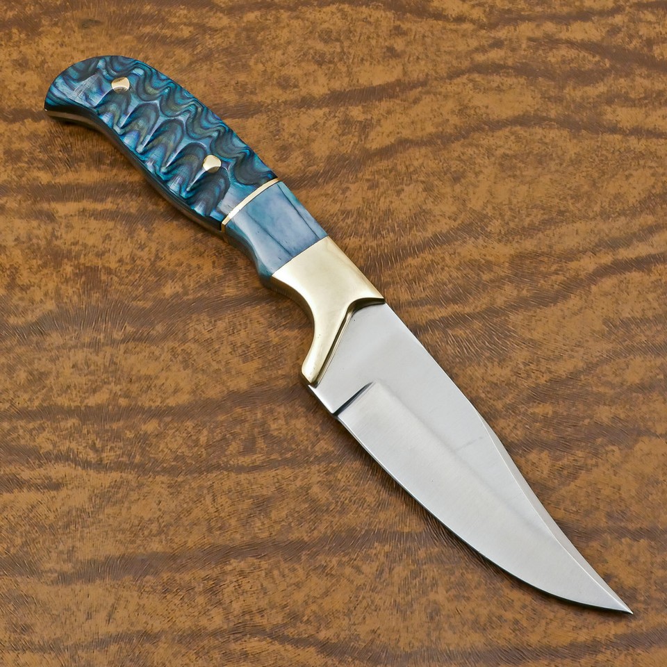 Rody Stan HAND MADE D2 FULL TANG SKINNING EDC HUNTING KNIFE - BONE/WOOD ...