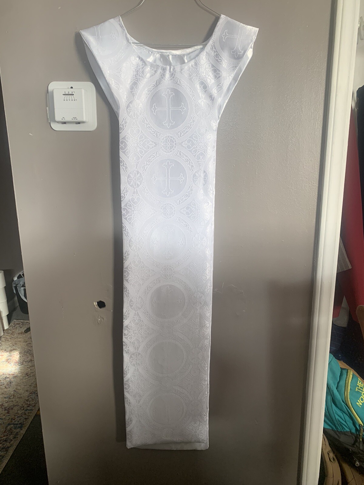 Mono Scapular Tunic Clergy Stole White Satin Brocade | eBay