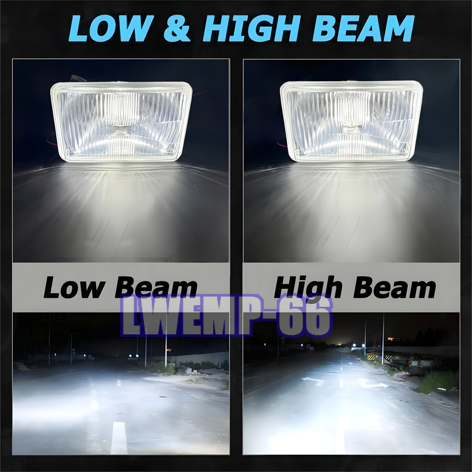 For GMC Jimmy 1989 - 1991 4PCS 4x6" LED Headlights Hi/Lo Beam | eBay