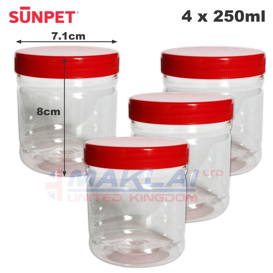 PLASTIC STORAGE Containers with Screw Top Lids Food Canisters Sun Pet ...