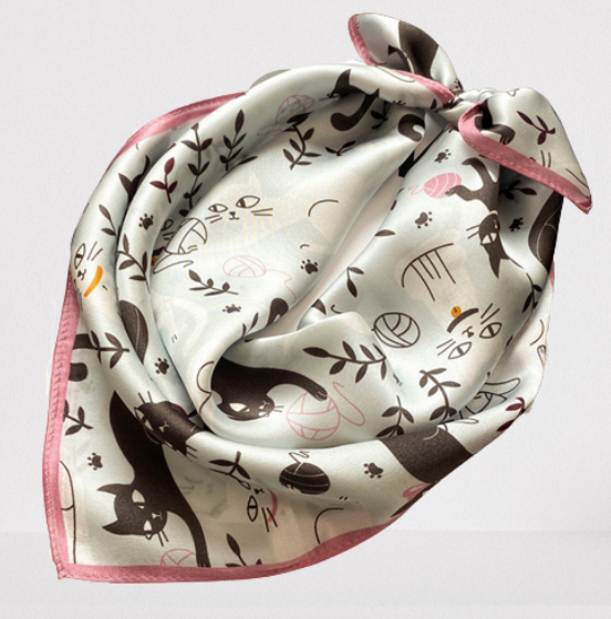 100% Silk 20" small square Scarf Women neckerchief Wrap pink black WS21 ...