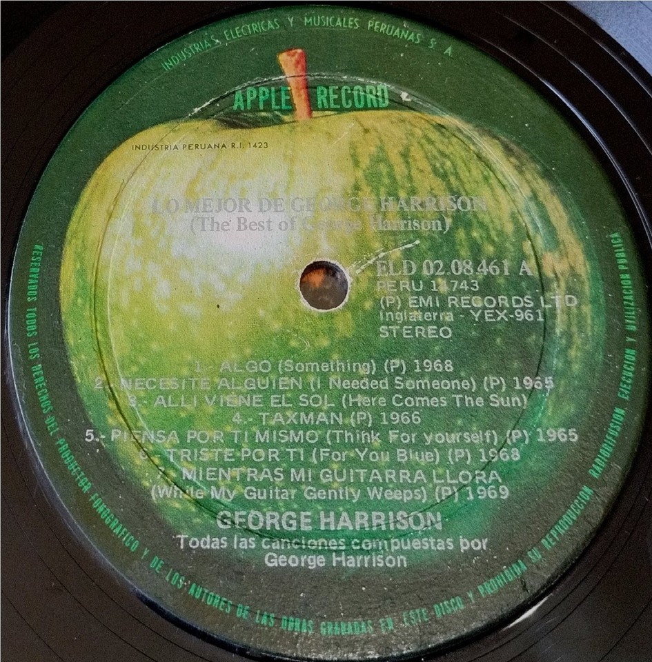 GEORGE HARRISON "The Best of GEORGE HARRISON" PERU (SPANISH TITLES) Lp ...