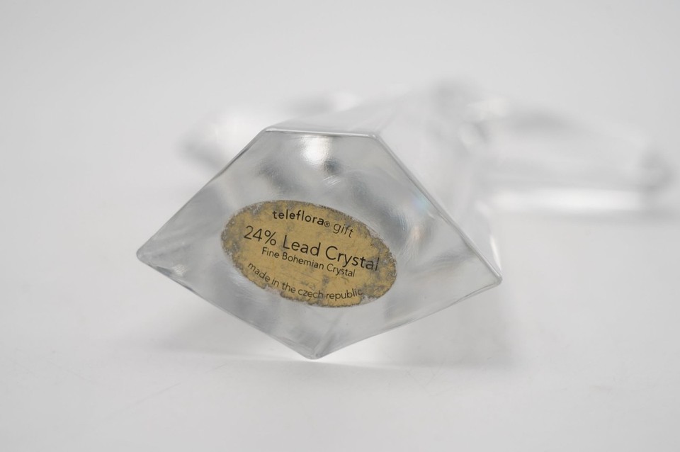 Teleflora Gift 24% Lead Crystal Fine Bohemian 7.5" Crystal Cross Czech ...